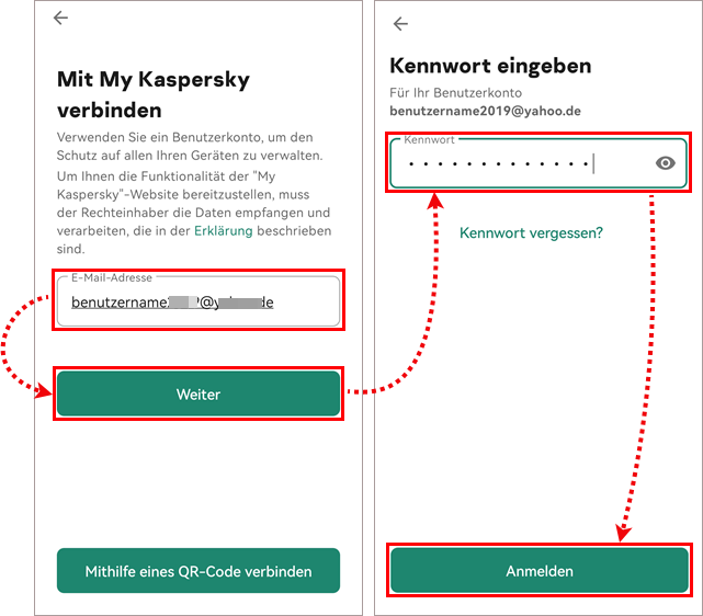 Upgraden von Kaspersky VPN Secure Connection für Android auf die ...