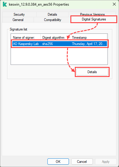 How to verify if the downloaded Kaspersky installer is genuine