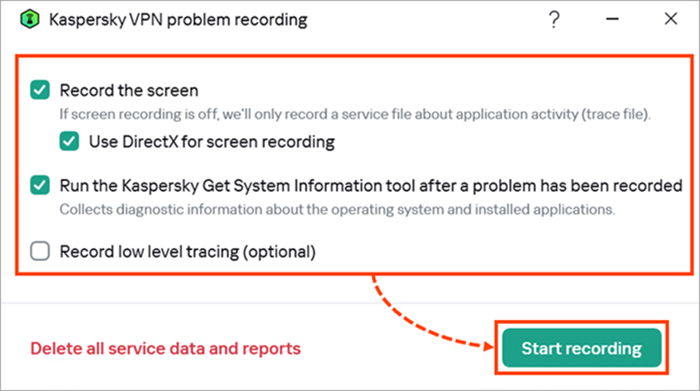 How to get trace files for Kaspersky VPN Secure Connection for Windows