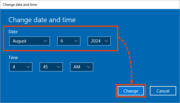 How to fix a system time, date, and time zone in Windows