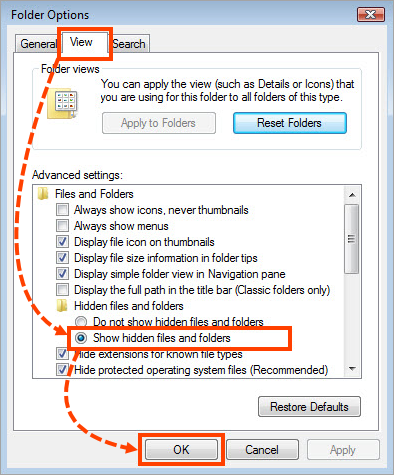 How to enable access to hidden folders in Windows