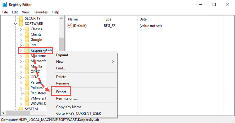 How to export and import Windows registry keys