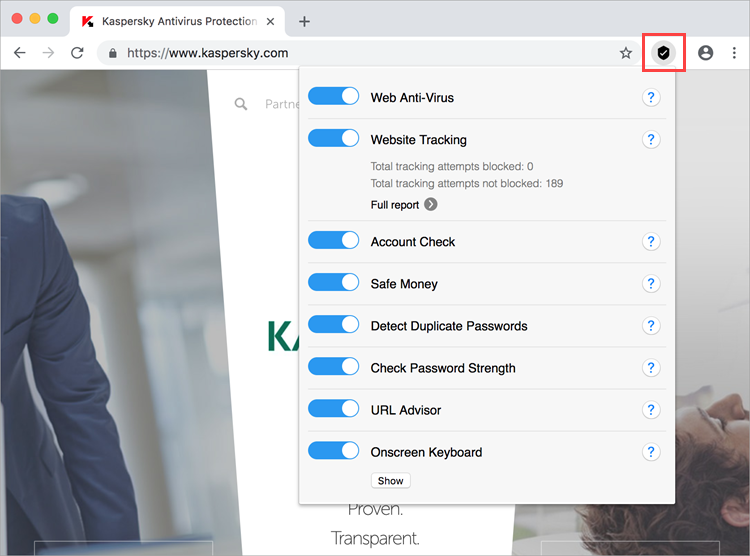 How to install or remove the Kaspersky Security browser extension