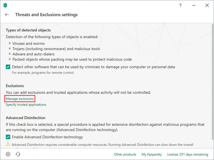 How to exclude a file or application from scan in Kaspersky Security ...