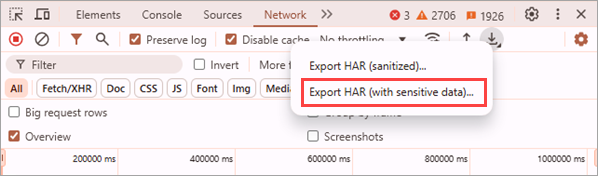 How to collect console and HAR logs