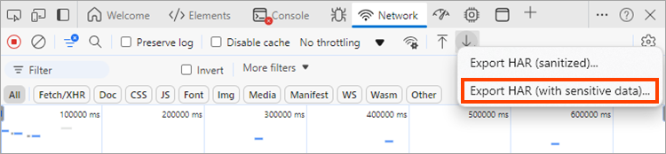 How to collect console and HAR logs