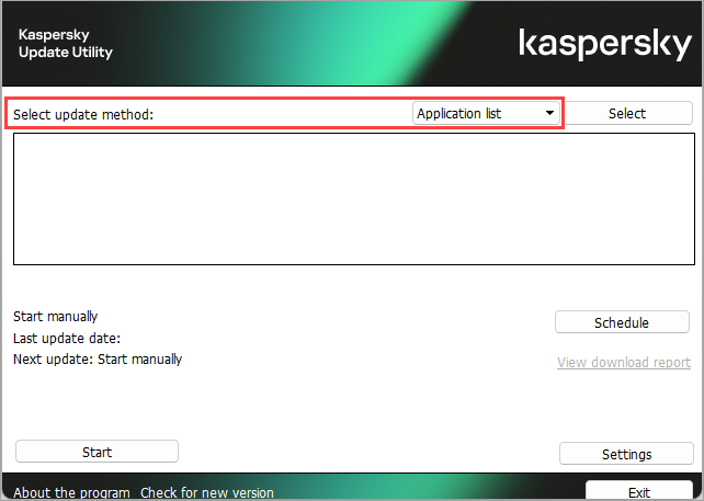 How to use Kaspersky Update Utility 4 for Windows through GUI