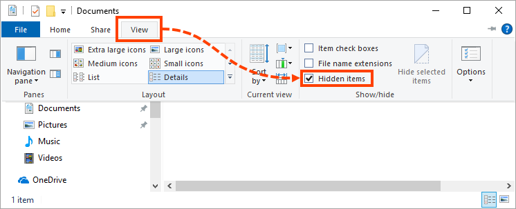 How to enable access to hidden folders in Windows