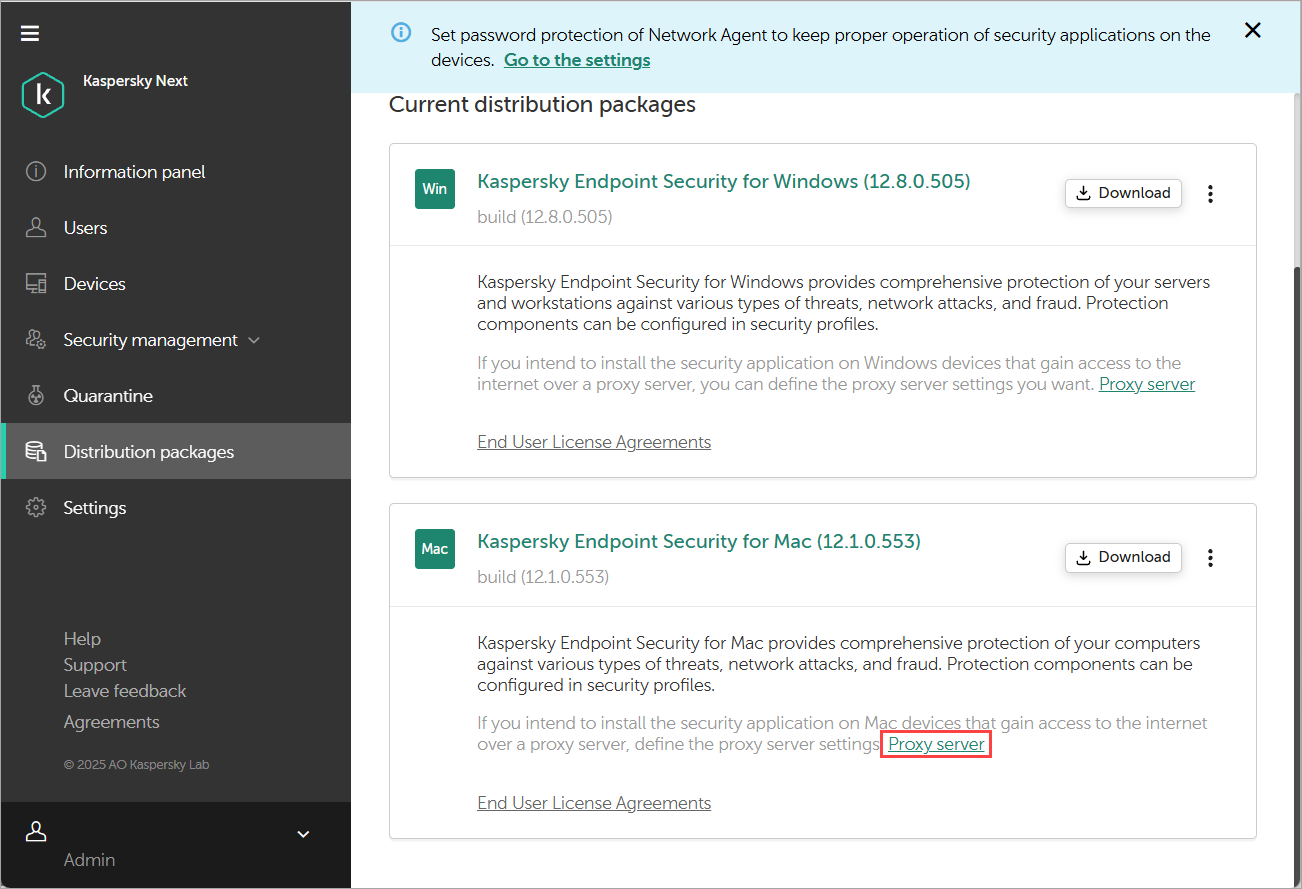 Troubleshooting the connection problems between Network Agent and Kaspersky Endpoint Security Cloud