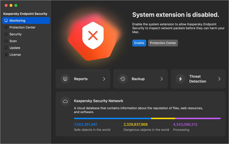 How to enable the system extension required for proper operation of ...