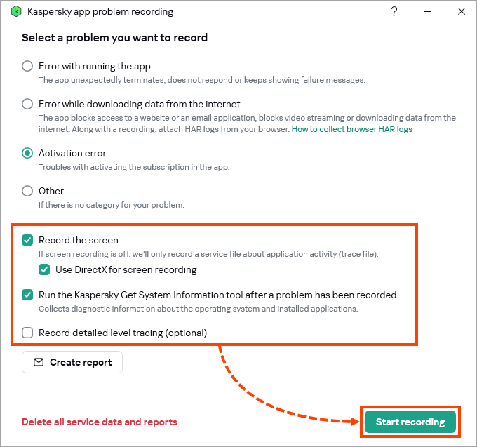 How to collect trace files for Kaspersky Standard, Plus, Premium