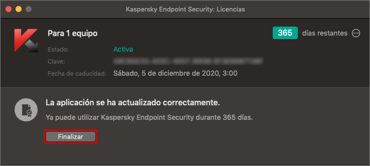 Cómo activar Kaspersky Endpoint Security for Mac 11