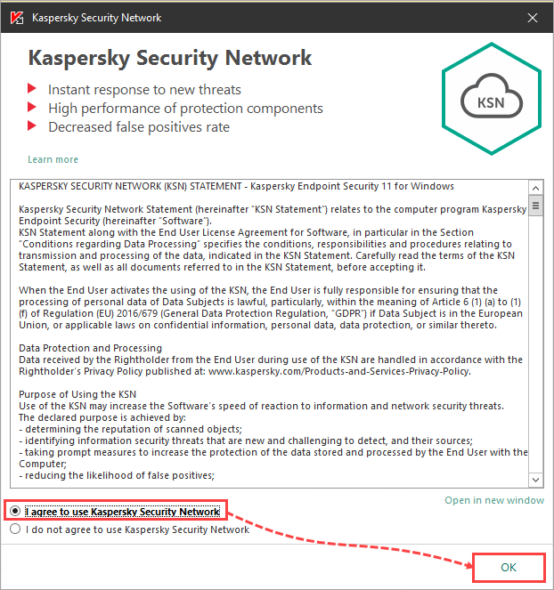 Error "La directiva no admite la Declaración de Kaspersky Security Network" después de la ...
