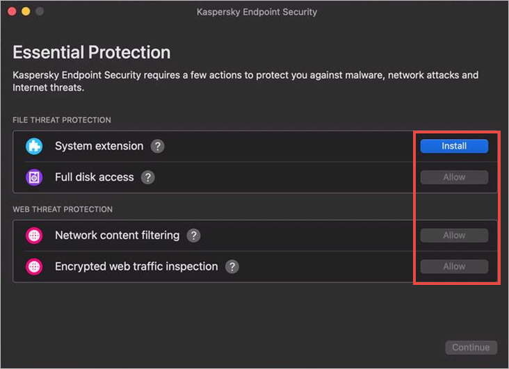 Cómo instalar Kaspersky Endpoint Security 11 for Mac en macOS Big Sur (versión 11.0)