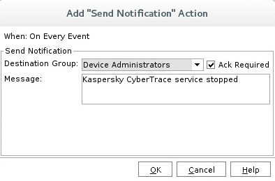 Creating notifications about incoming service events