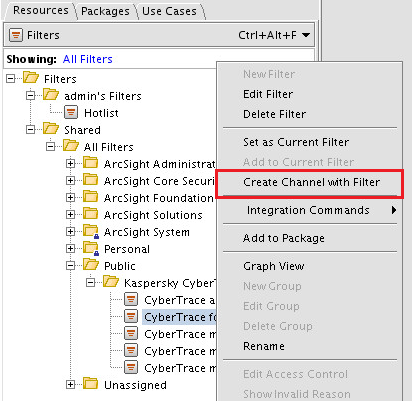 Filtering events to forward from ArcSight