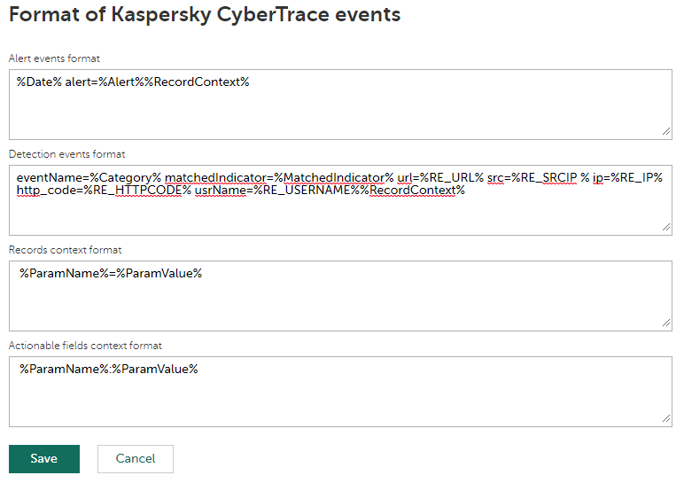 Configuring event sources with custom regular expressions