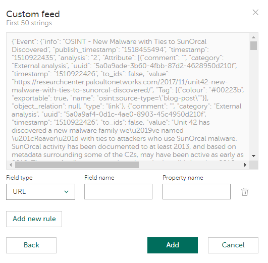 Adding a custom or third-party feed