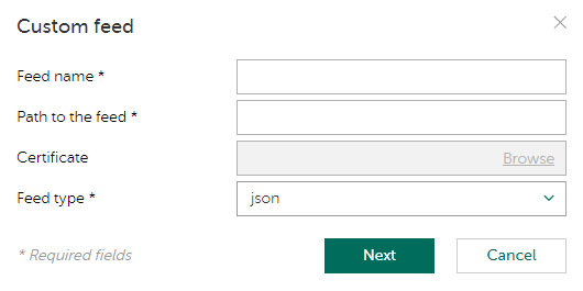 Adding a custom or third-party feed
