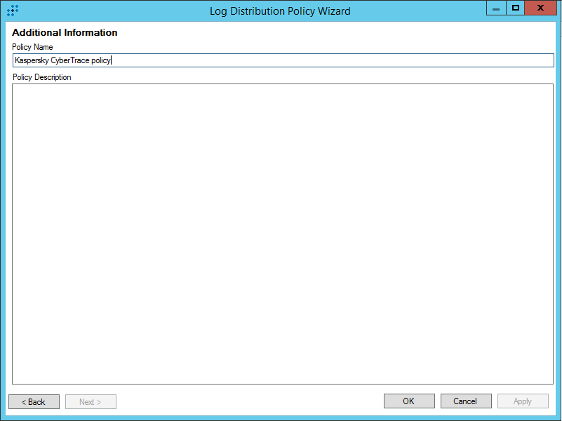 Step 7. Configuring log forwarding to Kaspersky CyberTrace