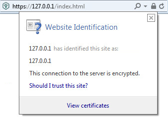 Adding the self-signed certificate as trusted to a browser