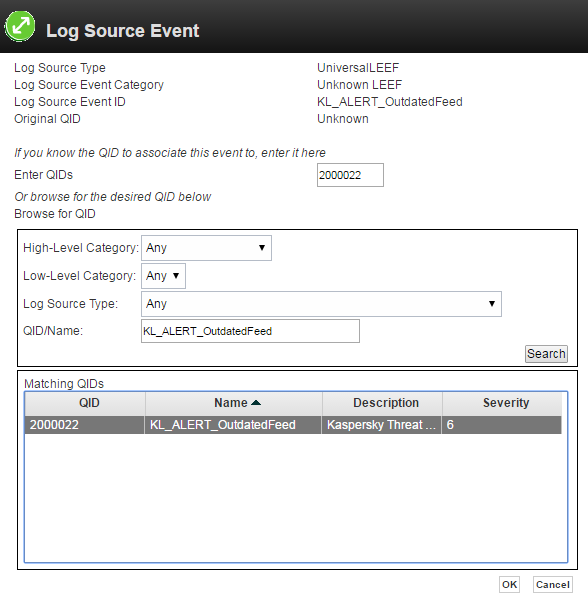 Mapping events to QIDs
