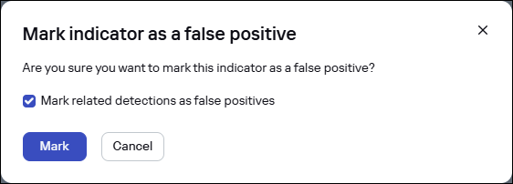 Marking indicators as false positives