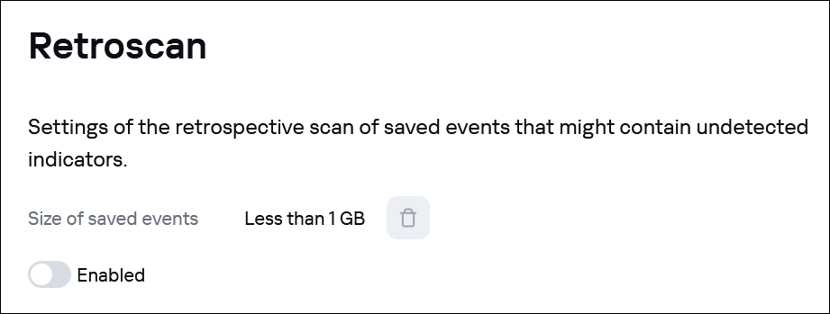 Retrospective scan settings