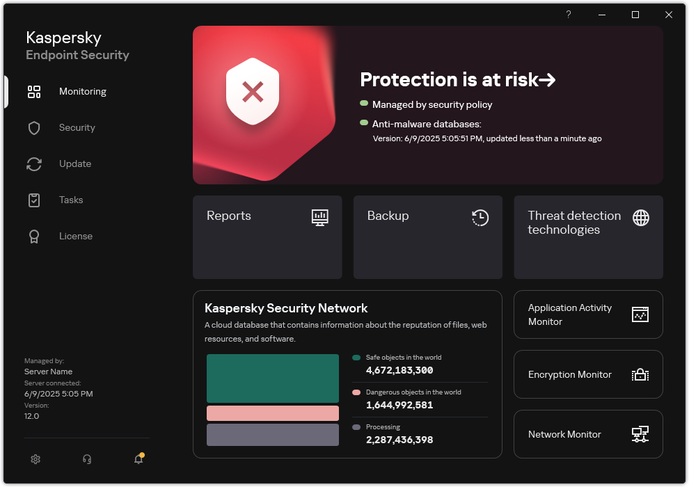 Processing of active threats