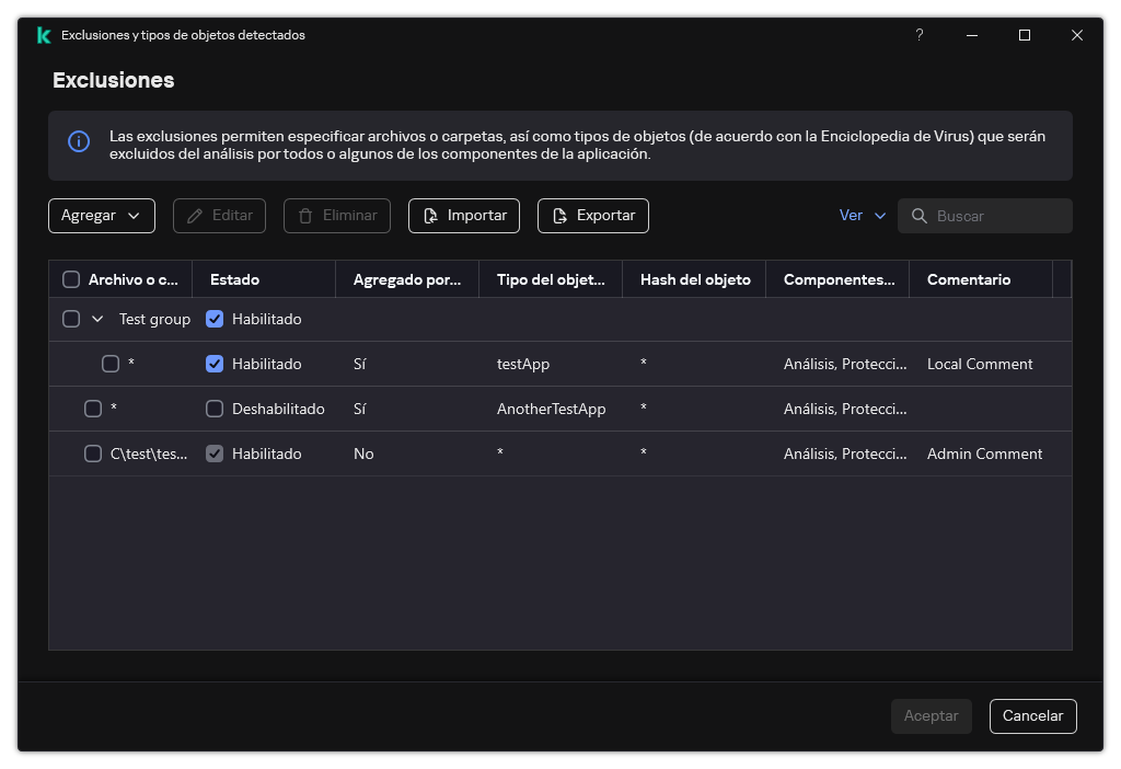 Cómo crear una exclusión de análisis