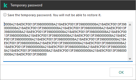 Using a temporary password to grant permissions