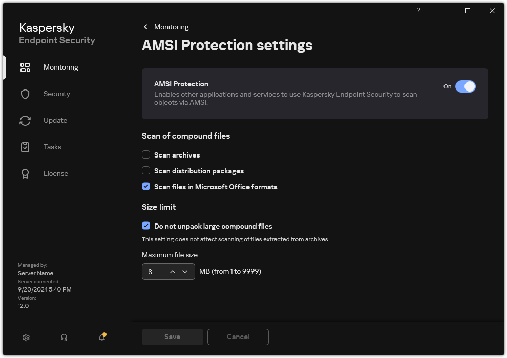 Enabling and disabling the AMSI Protection