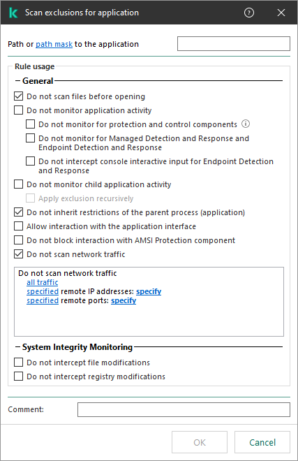 Editing the list of trusted applications