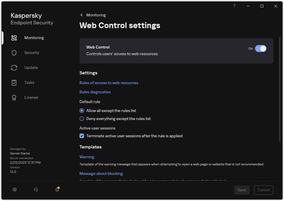 Monitoring user Internet activity