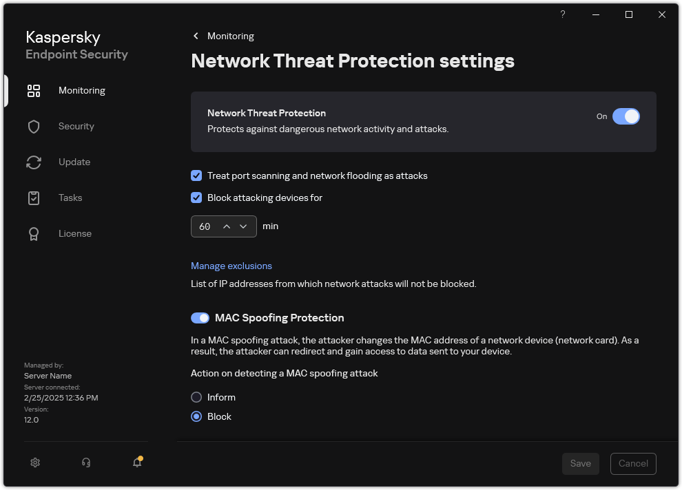 Blocking an attacking computer
