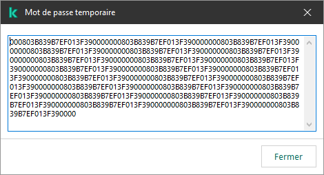 Utilisation du mot de passe temporaire pour octroyer un accès