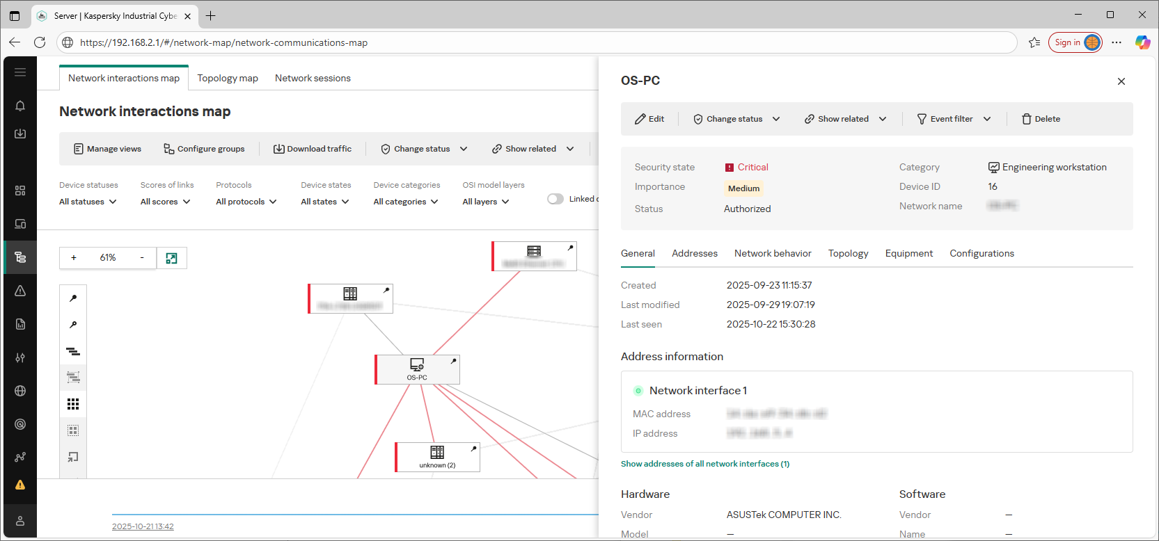 Network map section