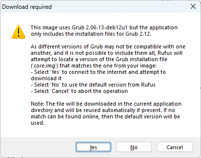 Writing the image in ISO mode (recommended)
