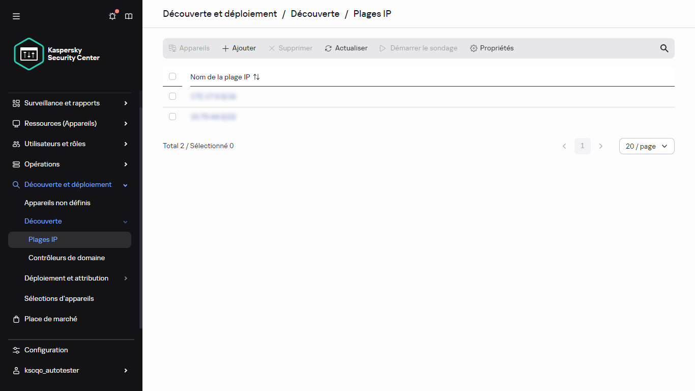 Ajout et modification d'une plage IP