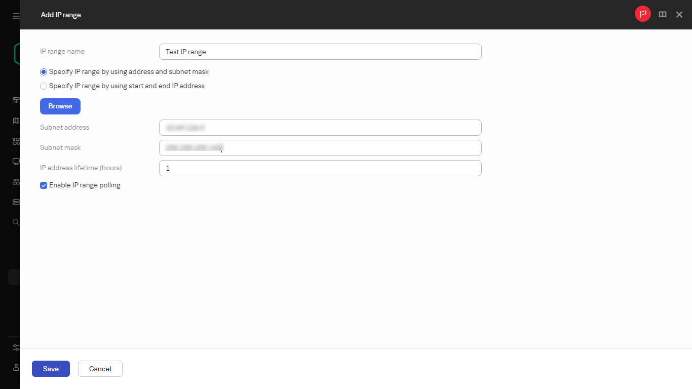 Adding and modifying an IP range