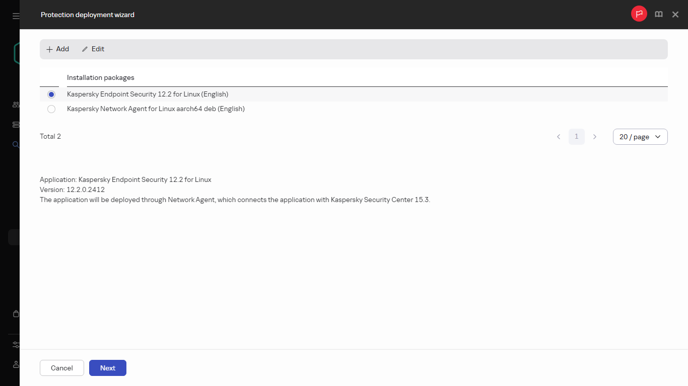 Step 2. Selecting the installation package