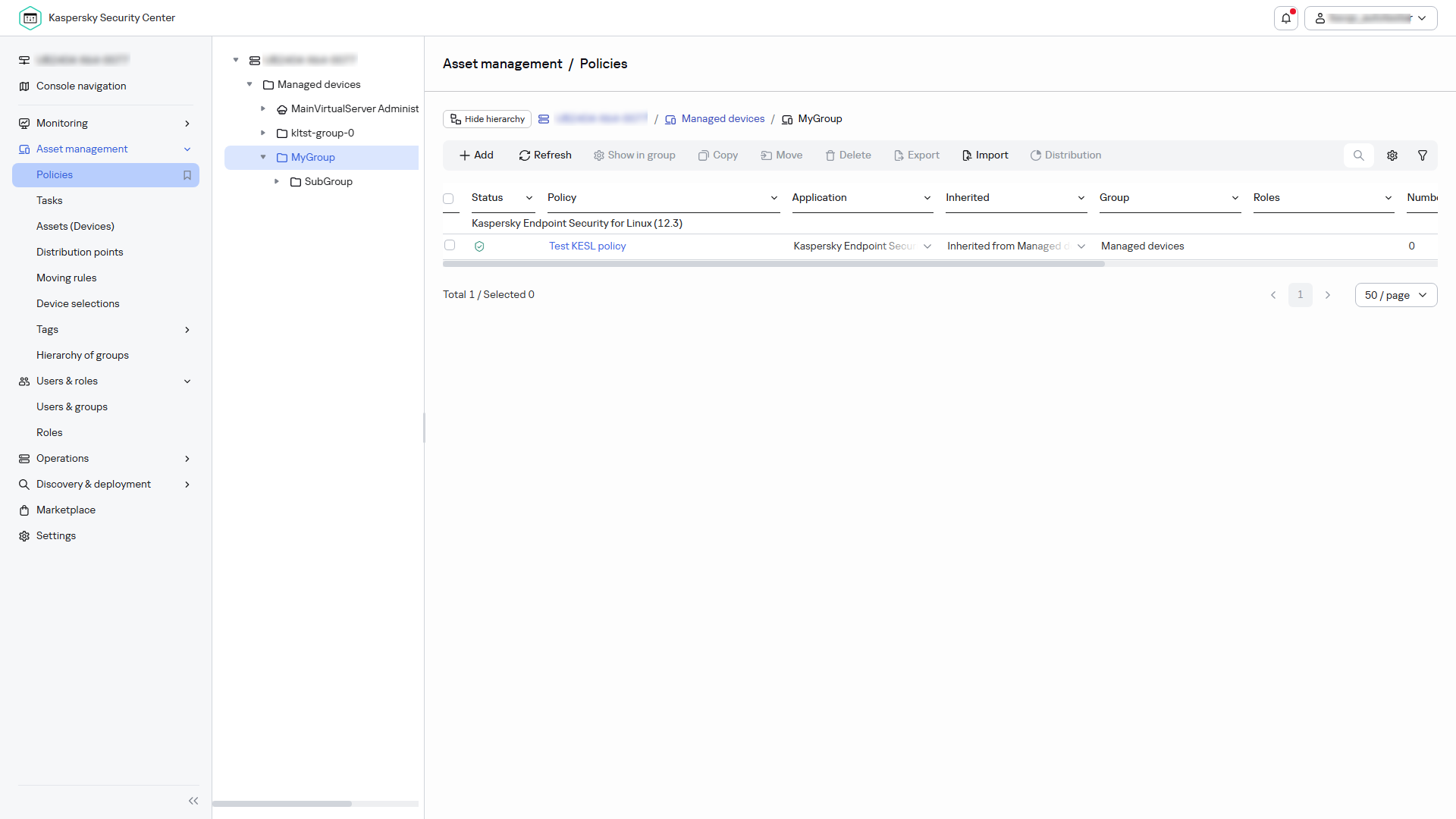 Enabling and disabling a policy inheritance option