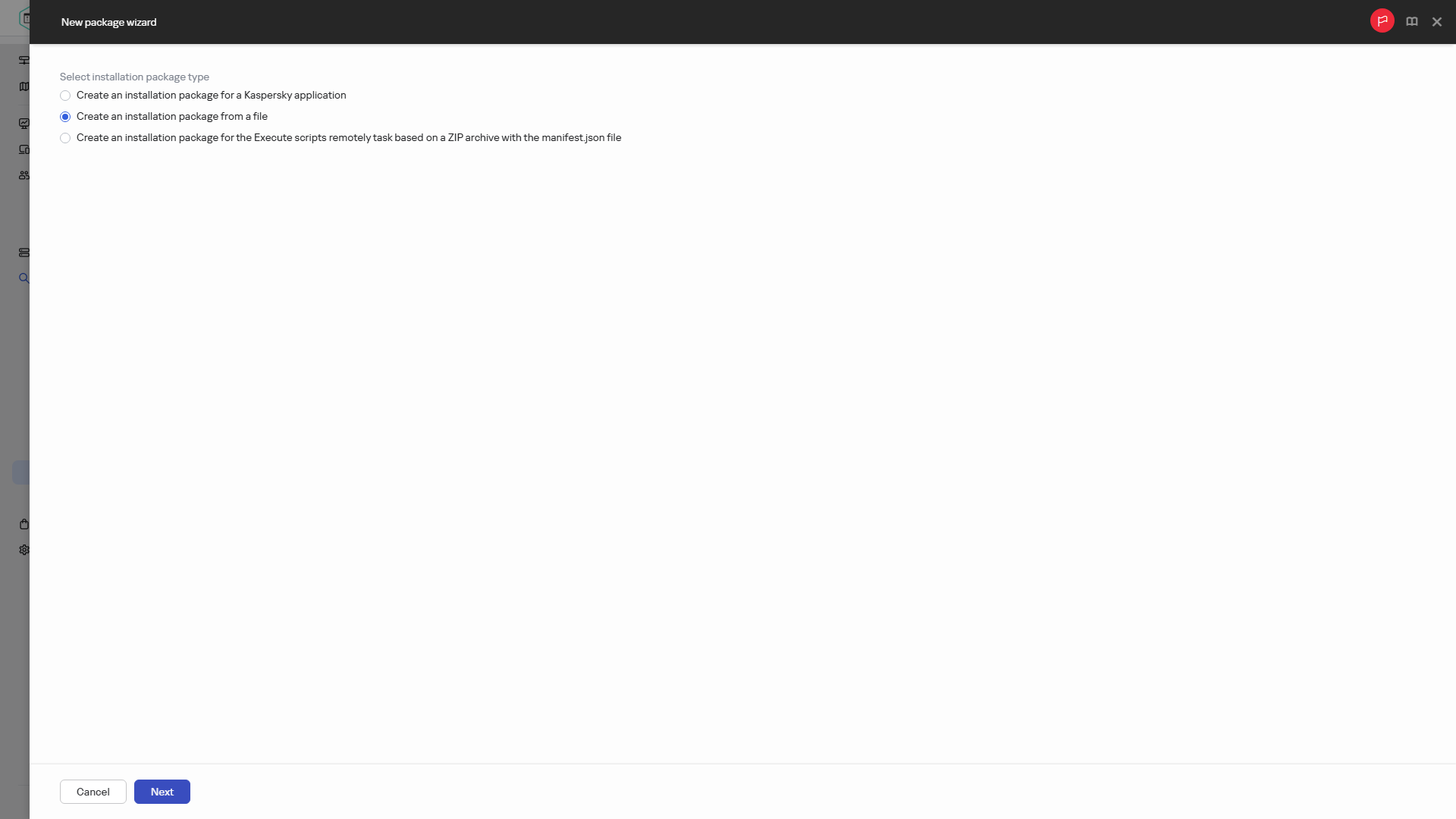 Creating installation packages from a file