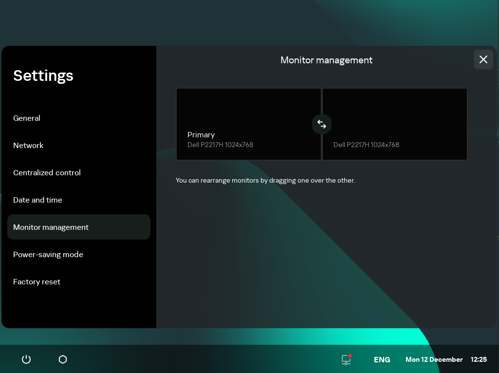 Configuring monitors layout