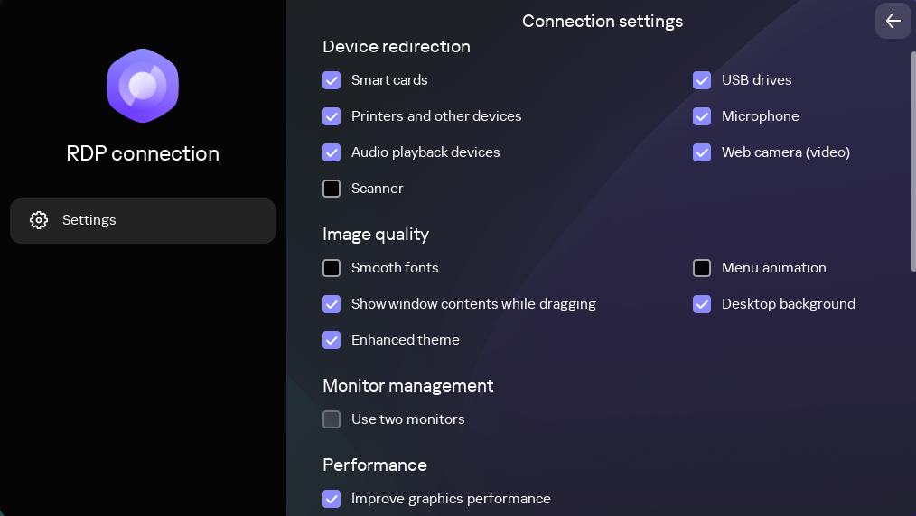 Configuring settings for connecting to a remote environment using the ...