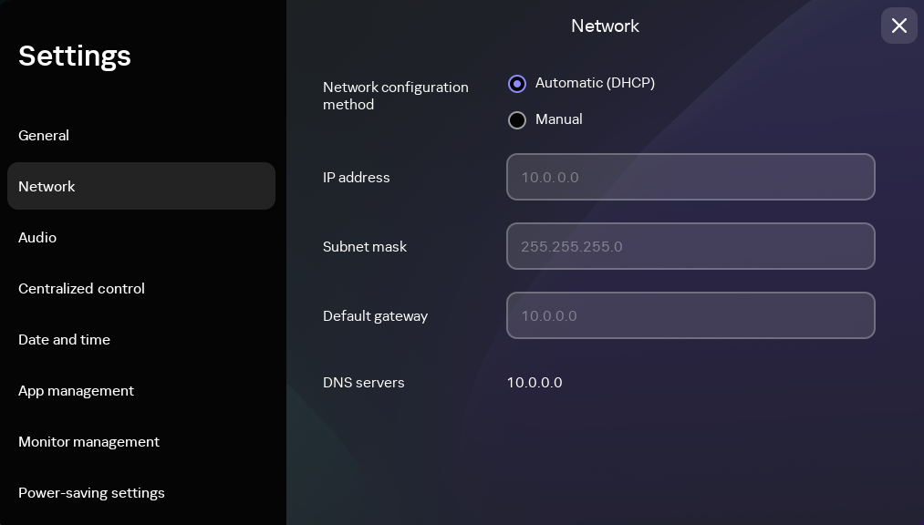 Configuring network settings