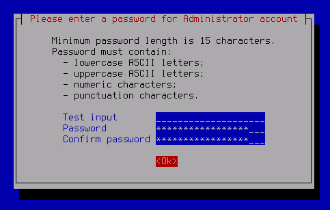 Step 12. Setting the administrator password