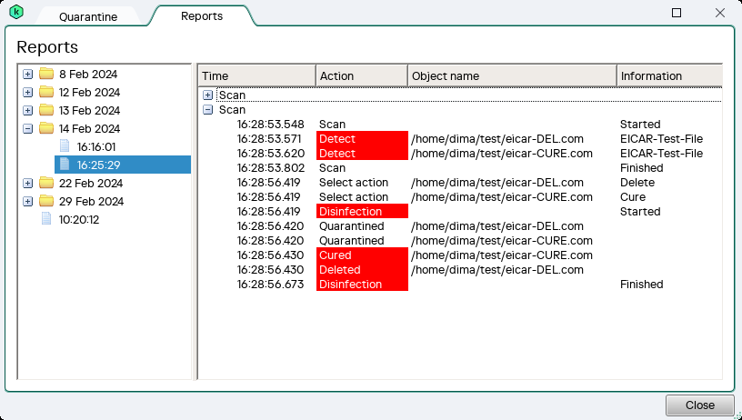 Application performance report