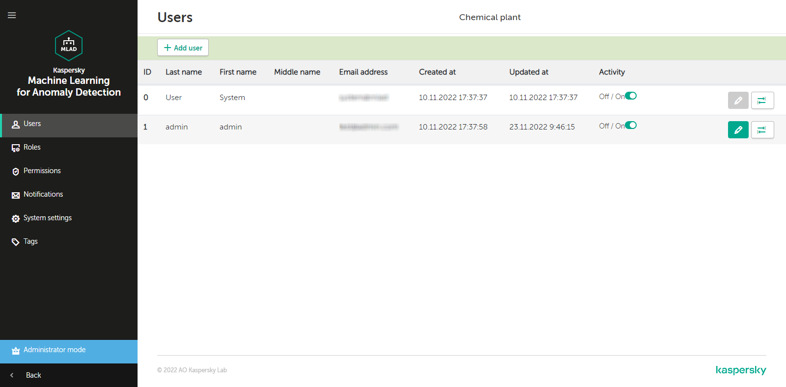 Managing user accounts