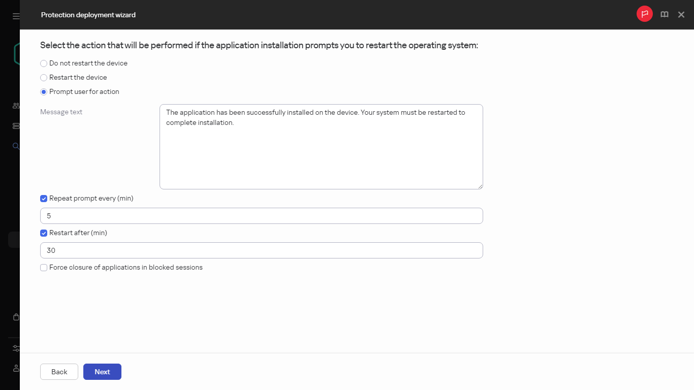 Step 7. Restart management
